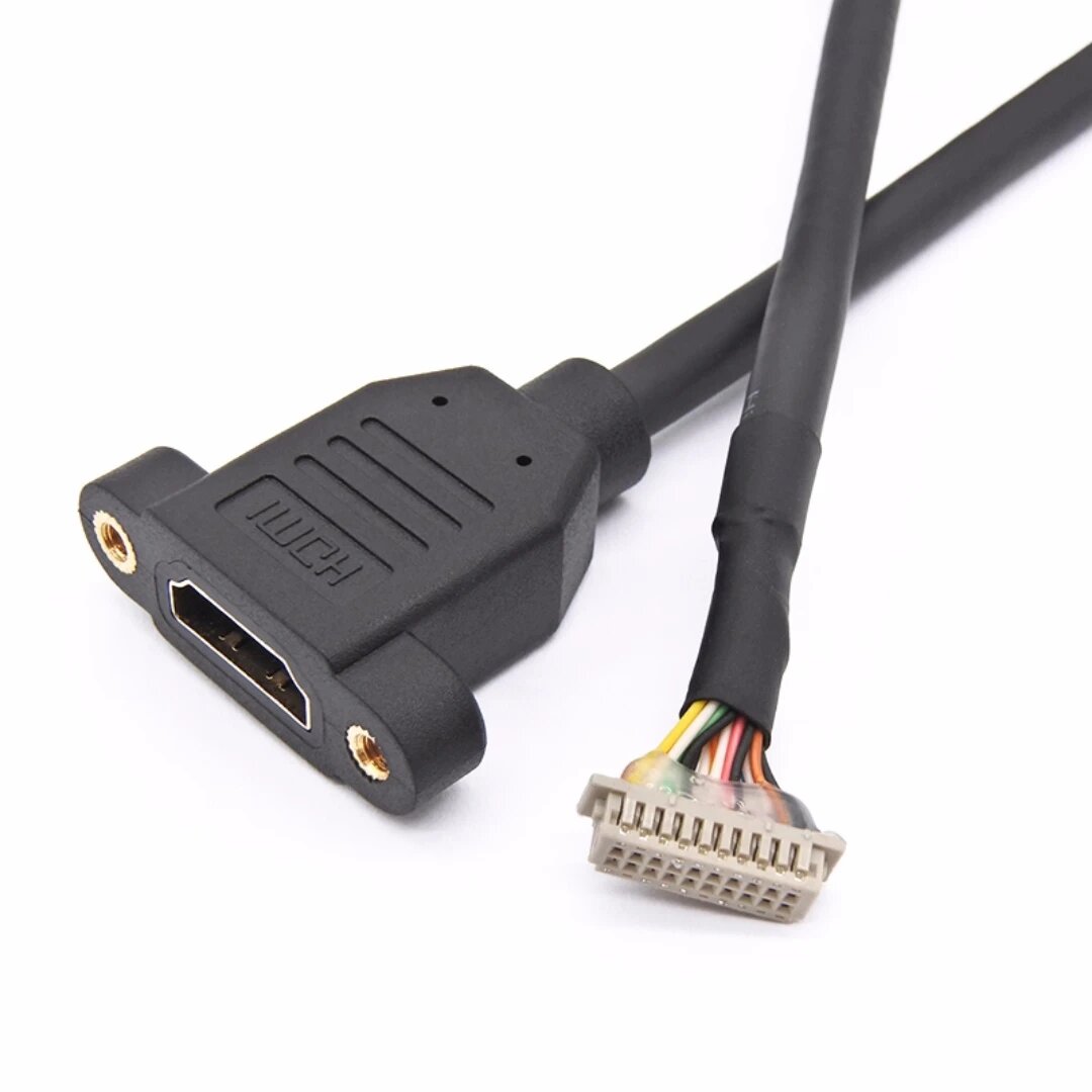 4K HDMI гнездо с ухом до DF13 20-контактный разъем 4K hdmi HD данные 4K соединение Высококачественный кабель, 1 Item, 0.3m