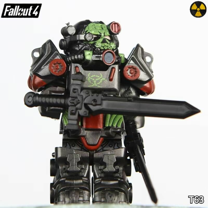 Из минифигурки Radiation power Armor building block, модель красной силовой брони T60, Fallout Atomic Cat, совместимы с легo конструкторами