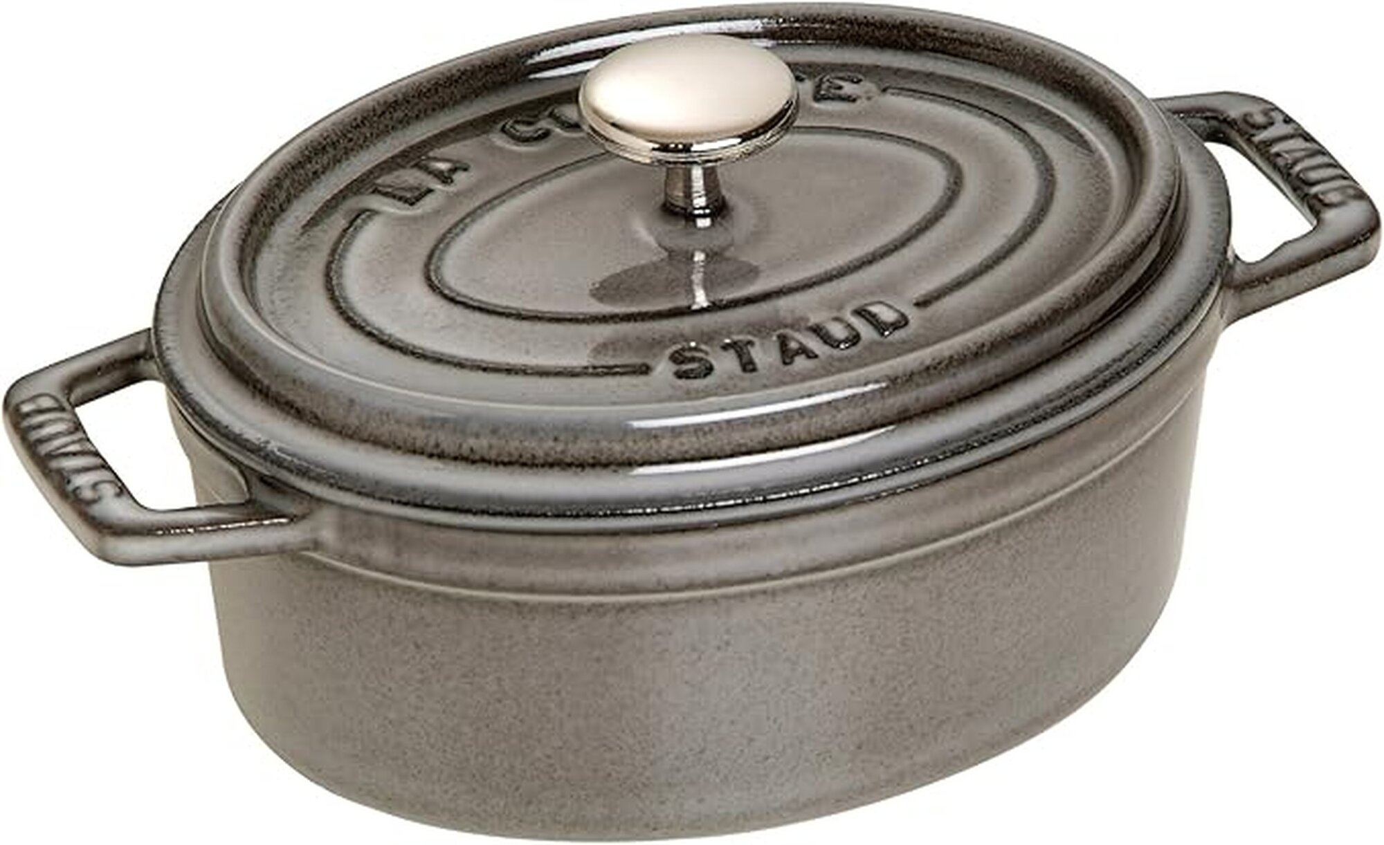 Кастрюля с крышкой STAUB La Cocotte, чугунная, размер 15 см, цвет серый, 1101518
