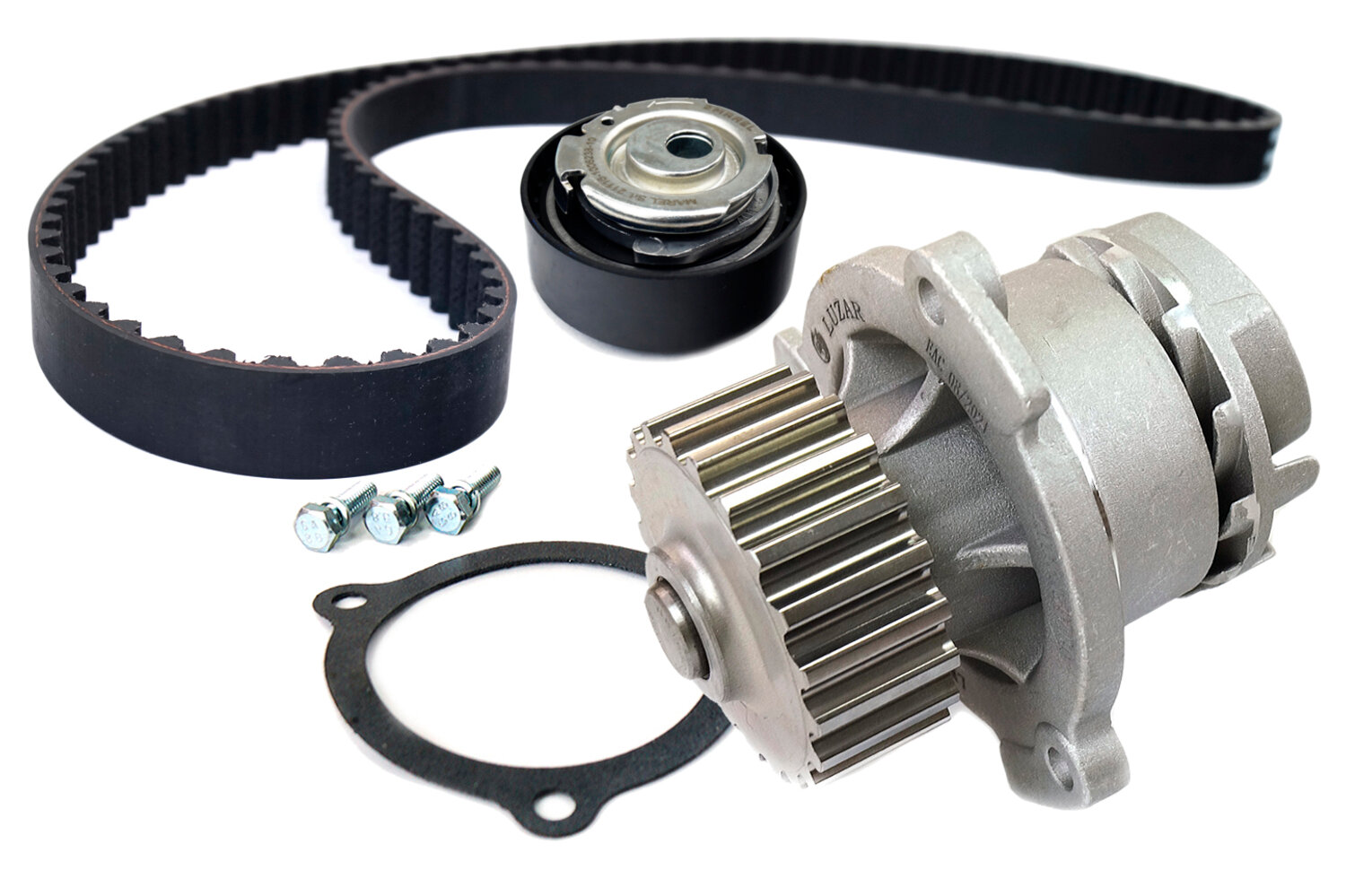 Комплект ремня ГРМ Marel Standart с помпой Luzar образца 21116 для 8-клапанных Лада Калина, Калина 2, Гранта, Гранта FL, Приора, Ларгус, Ларгус FL, Веста NG, Датсун