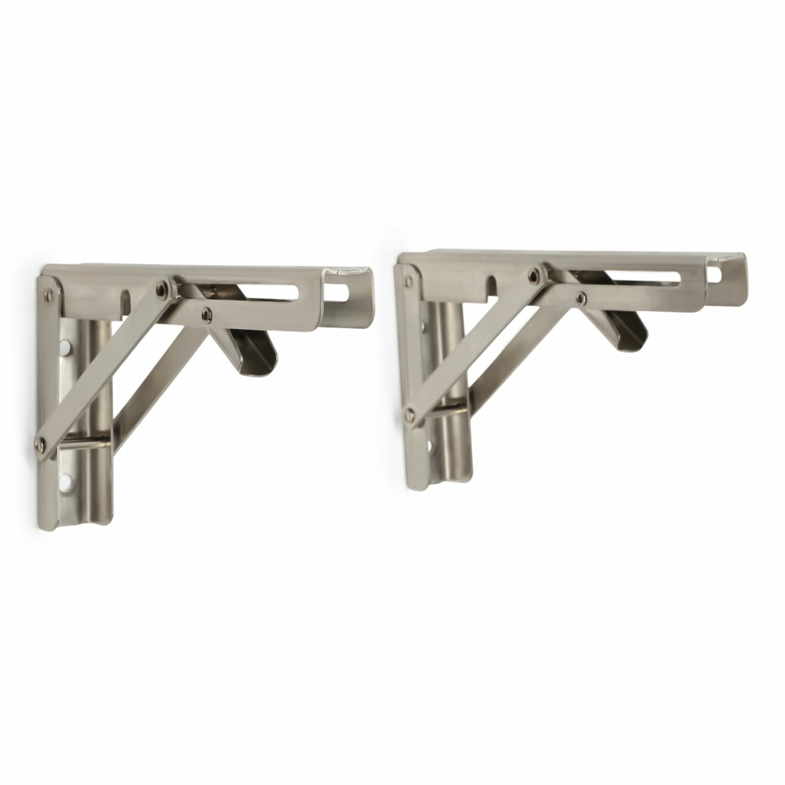 Кронштейн складной для столов и полок 2 шт, длина 200 мм, нержавеющая сталь