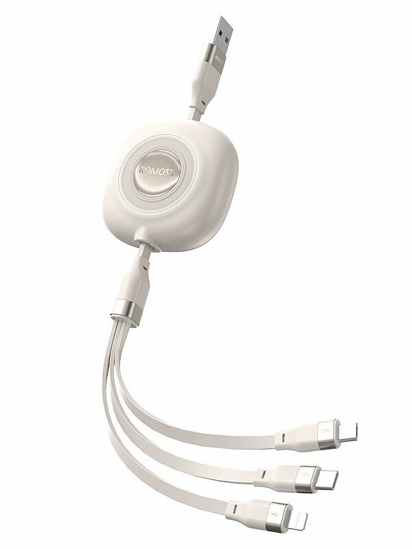 Кабель Romoss телескопический, Lightning, Micro USB, Type C 3 в 1, быстрая зарядка 35A, универсальный для Apple, Android и Type C, длина 2 метра