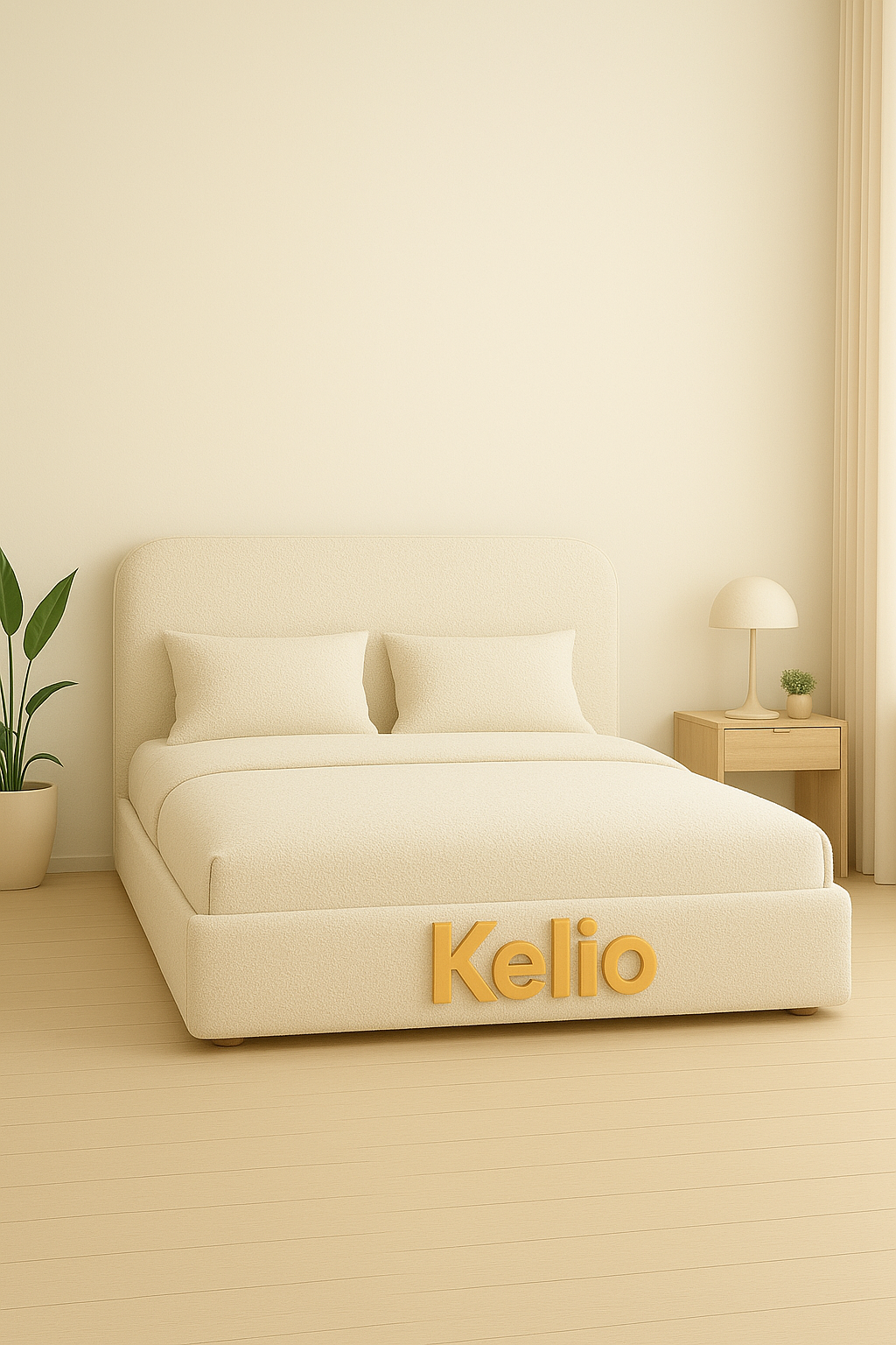 Кровать двуспальная 180х200 Balu ортопедическая ткань Букле цвет белый