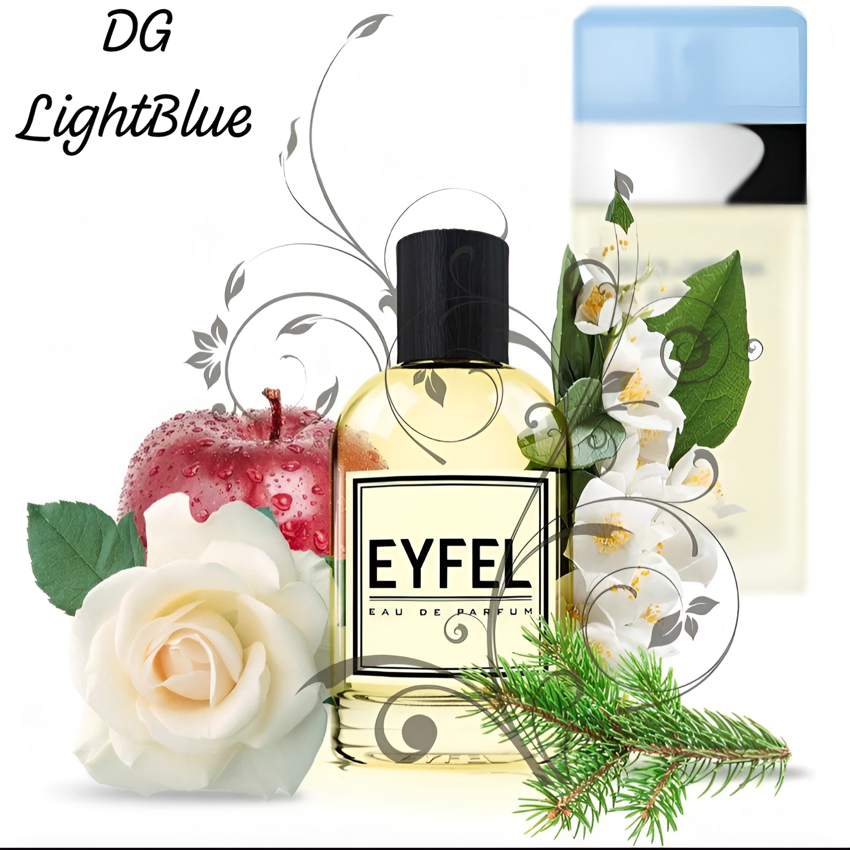 Духи женские EYFEL W49 Light Blue, цветочные фруктовые, парфюм, 50мл