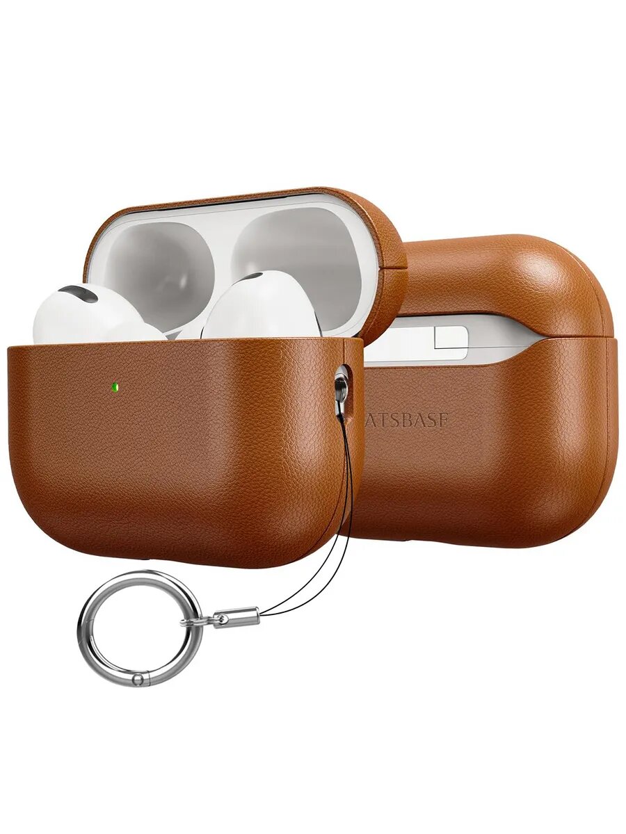 Чехол натуральной кожи для AirPods Pro 3 с шнурком