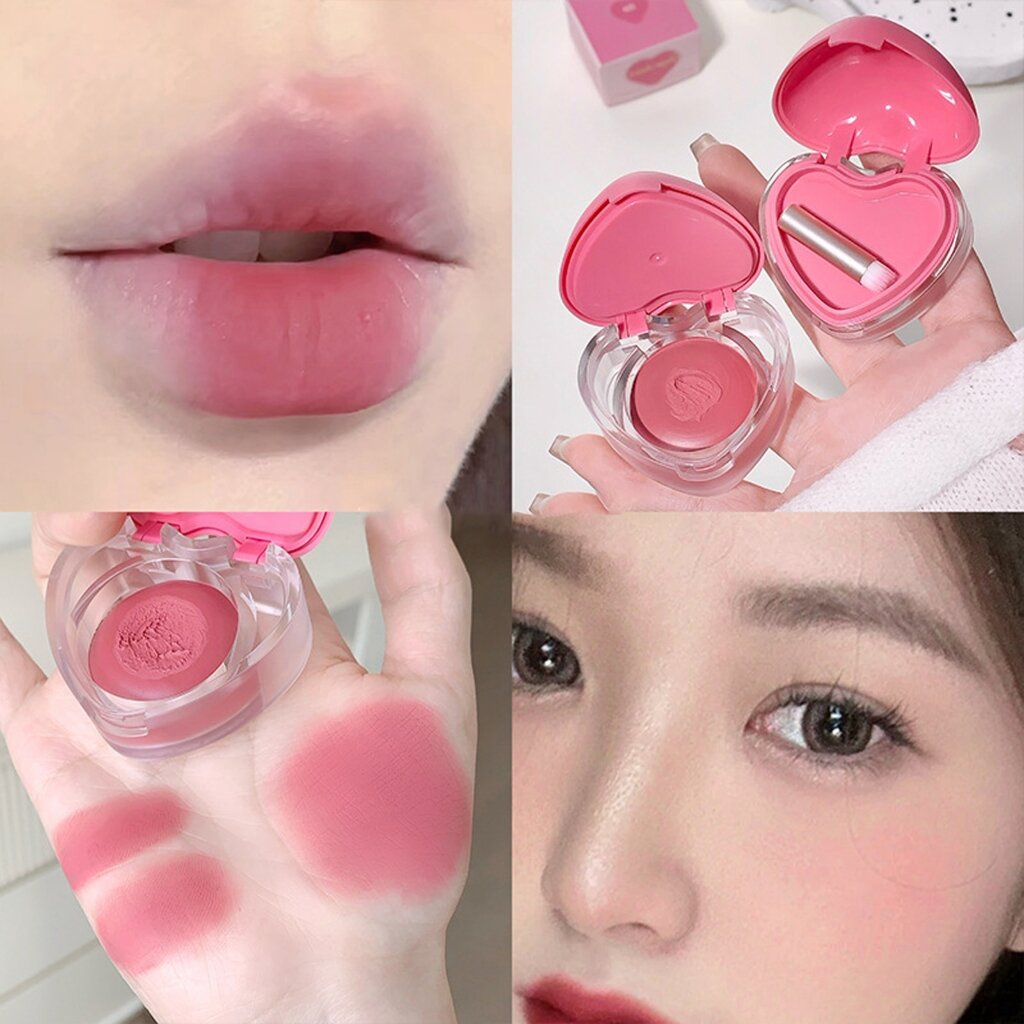 Увлажняющая мазь для губ в форме сердца, Оттенок для щек, 2 красителя, Нежная формула для Ежедневного использования