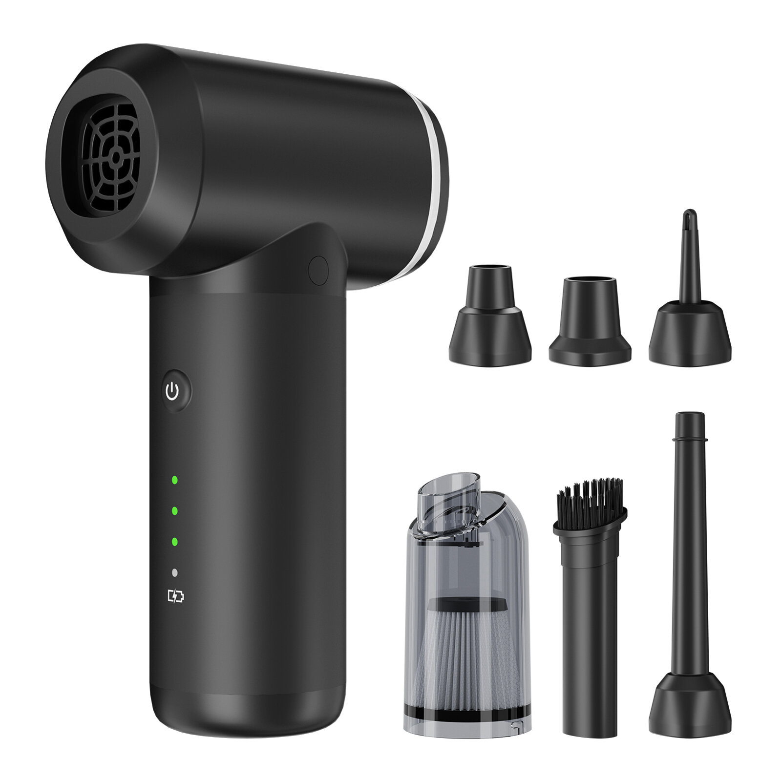 Handheld Vacuum Multifunctional Car Cleaner 4in1 Vacuuming Blowing Dust Inflation Deflation Portable for Home Swimming Ring Air Cushion Beds