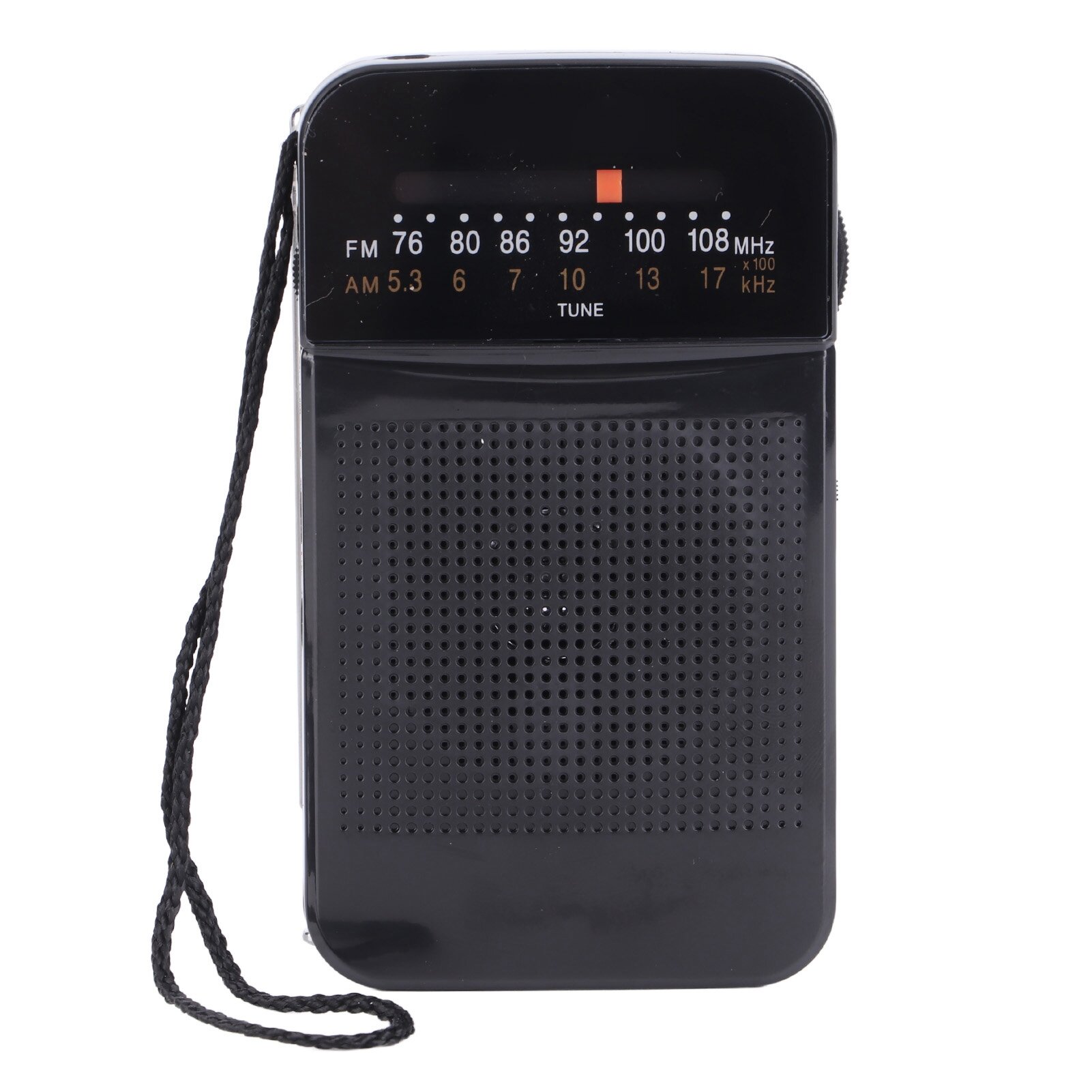 Портативное AM FM-радио черного цвета с подключаемой гарнитурой и встроенным динамиком. Транзисторное AM FM-радио.
