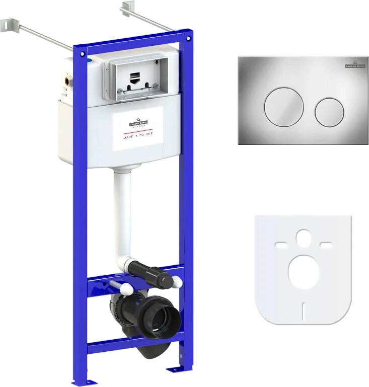 Инсталляция с кнопкой Lavinia Boho RelFix 77020018 42, 5 см, крепление к стене/к полу, кнопка для унитаза хром, глянцевая