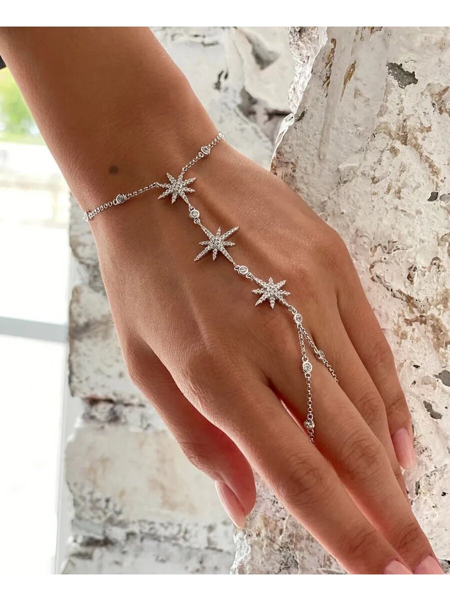 Слейв-браслет, кристалл, фианит, циркон