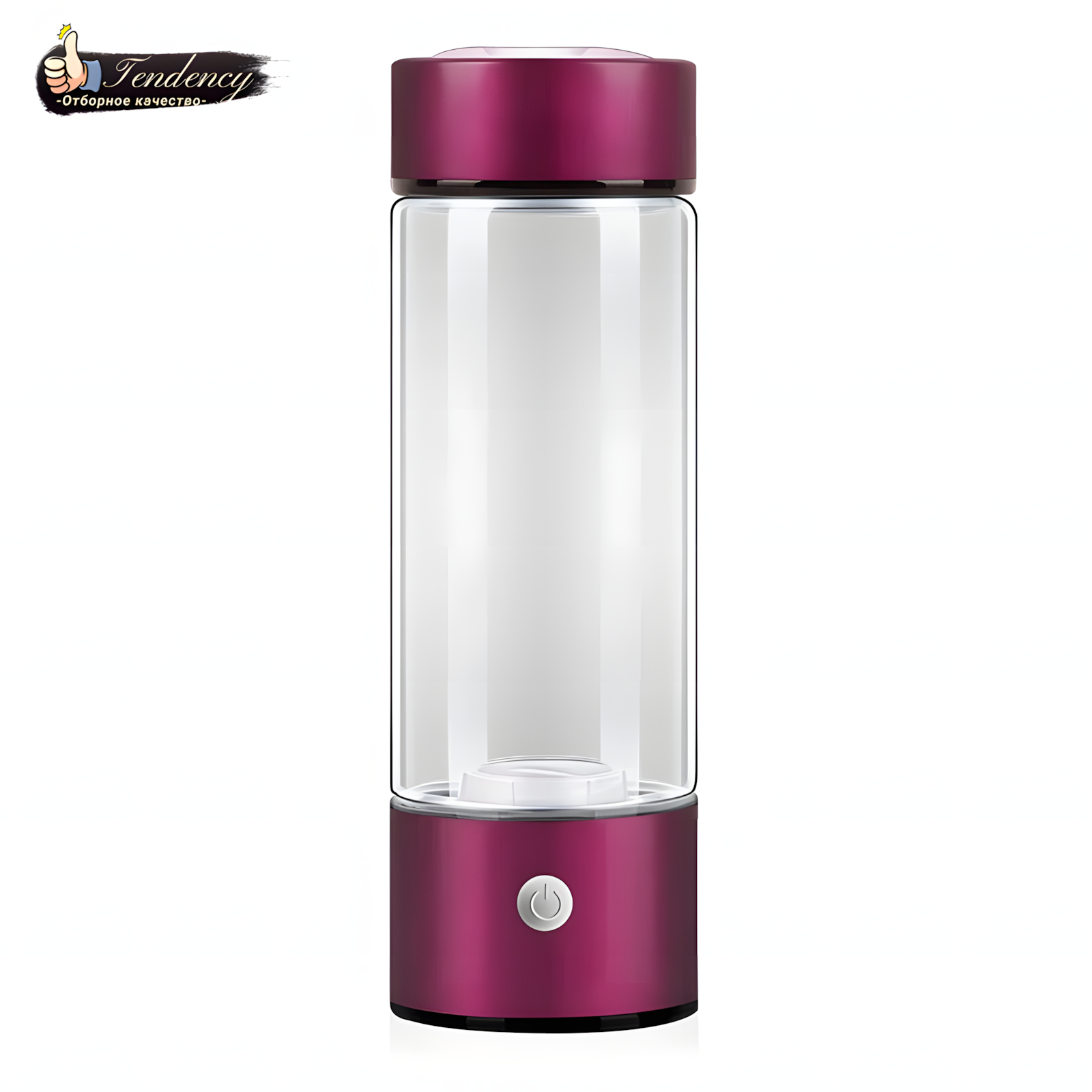 Генератор водородной воды, 420 мл，Чашка для воды, обогащенной водородом，Зарядка через USB，Стекло，Розово-красный