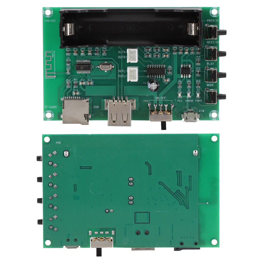 HW-433 Двойной 5Вт Цифровой Bluetooth Двухканальный Аудио Стерео Мощностный Амплитерная Плата, Модуль Мощностного Амплификатора, Чип PAM8403, Дистанция Передачи До 20м, Напряжение Питания 5В, Количество Каналов Звука 2, Максимальная Мощность 5Вт+5Вт,