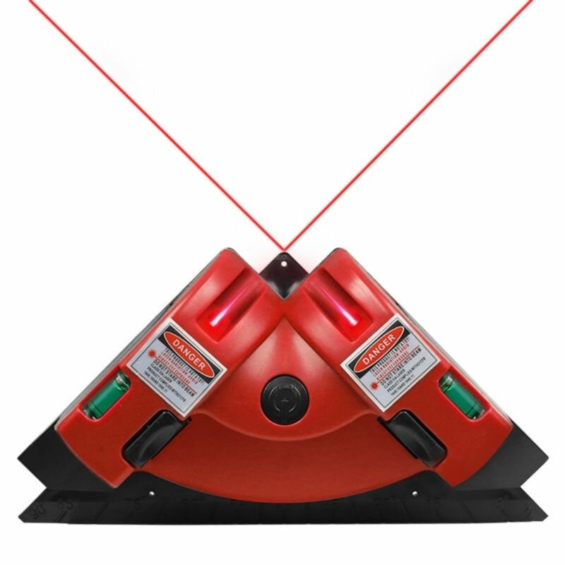 (1 набор) Лазерный угольник 90 градусов для укладки плитки без батареек (жидкостный) красный