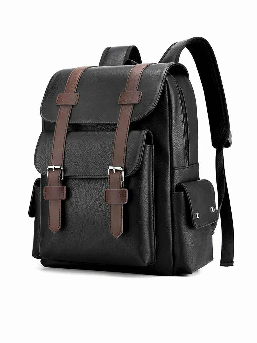 Рюкзак Frenet, городской, повседневный, экокожа, для ноутбука и документов, мужской, черный