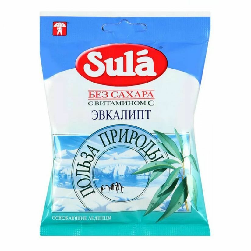 **Отформатированное название товара:**Карамель леденцовая SULA Эвкалипт, без сахара, 60 г