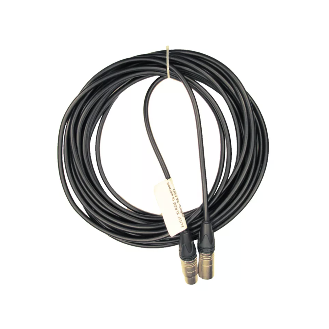 Кабель аудио 1xXLR - 1xXLR GS-PRO XLR3M-R угловой -XLR3F black 10.0m