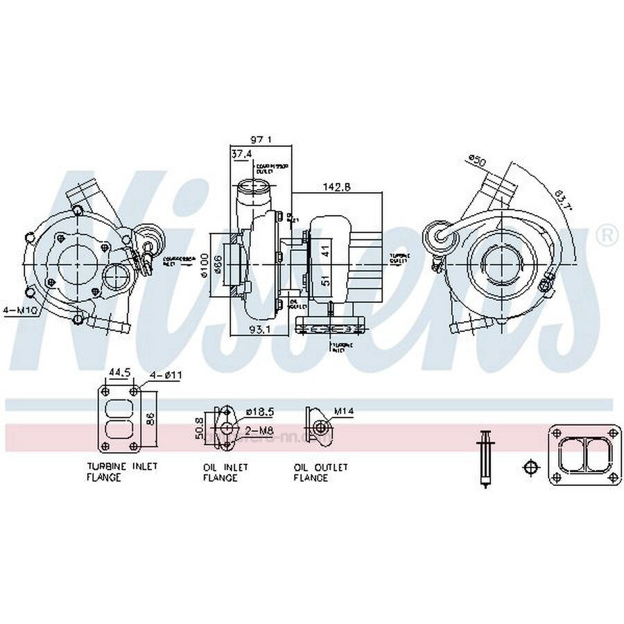 NISSENS 93602 турбокомпрессор! 419HP\ MAN дв. D2066 LF 04>