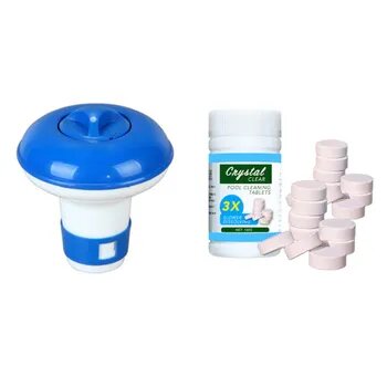 Поплавок для очистки бассейна с 100шт очистителями таблетки Комплект дозатора , Top Sport