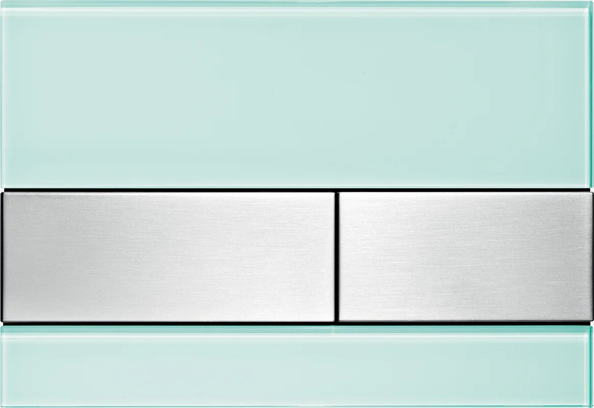 Кнопка смыва Tece TECEsquare 9240804 для инсталляции, с покрытием против отпечатков пальцев, мятный зеленый/нержавеющая сталь