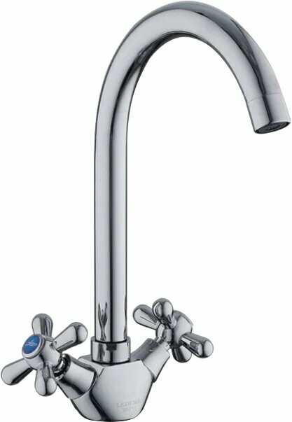 Смеситель для кухни Ledeme H18 L4318-2 с поворотным изливом, хром, глянцевый, вентильный, латунный