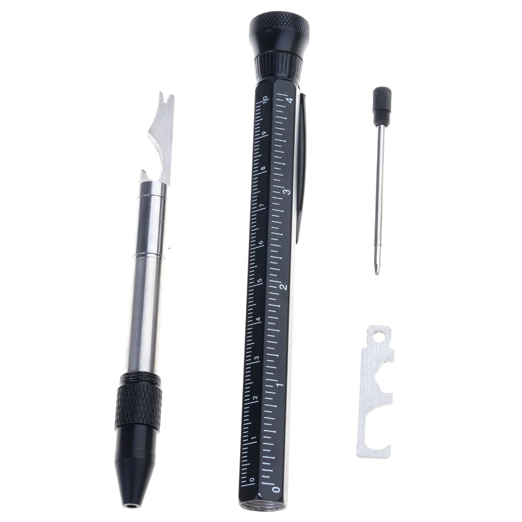 Многофункциональная шариковая ручка 14 в 1 с LED-подсветкой, отвертками, линейкой, открывалкой и ключами