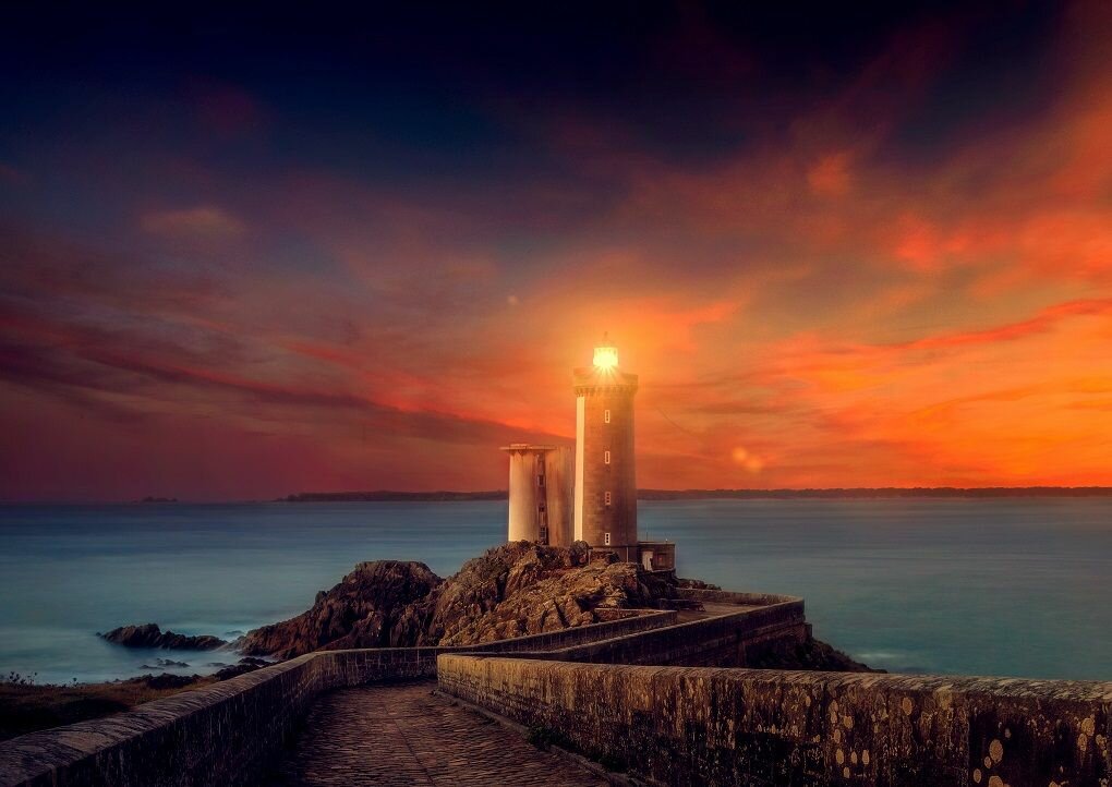 "Морской маяк". 30*42 см. Постер интерьерный А3_002.