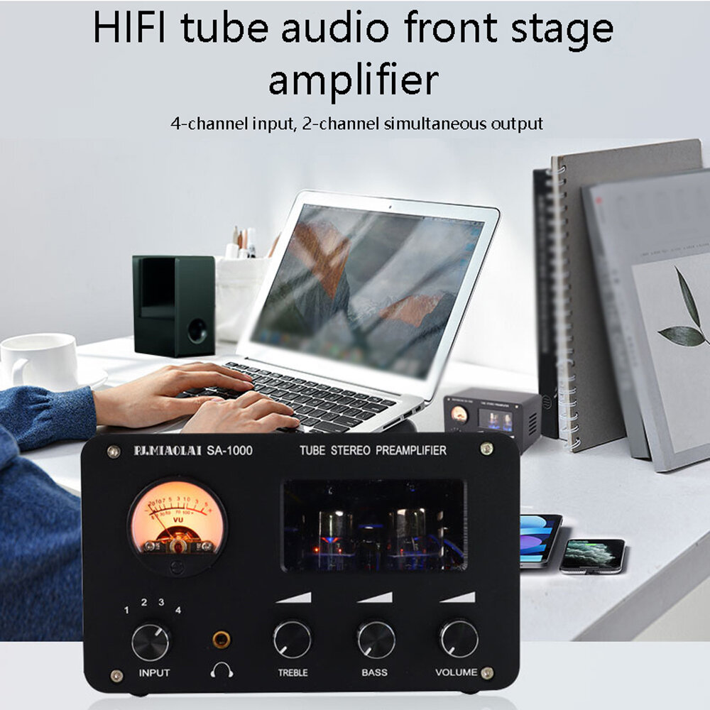Ламповый предусилитель SA-1000, 4 входа, 2 выхода, чип 5532, аудиоинтерфейсы