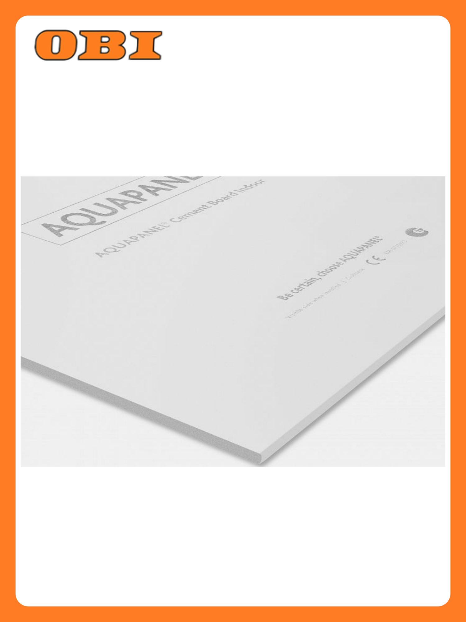 Цементная плита KNAUF "Аквапанель", для стен и перегородок, 120х240 см