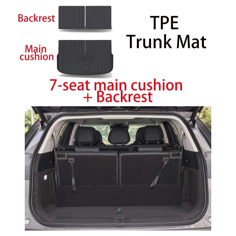 Для Chery Tiggo 9 Ebro S900 2024 ~ 2026 2025 автомобильный водонепроницаемый коврик в багажник из ТПЭ, крышка багажника, защита от царапин, аксессуары для интерьера Seven-seat B