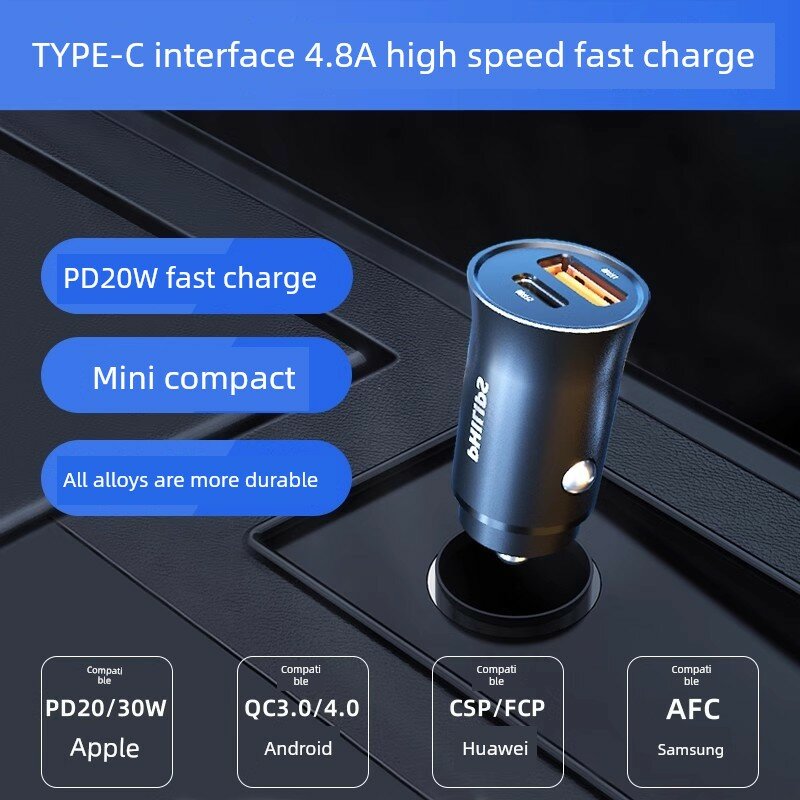 Автомобильное зарядное устройство Philips PD20W с быстрой зарядкой, переходник для прикуривателя с разветвителем на два