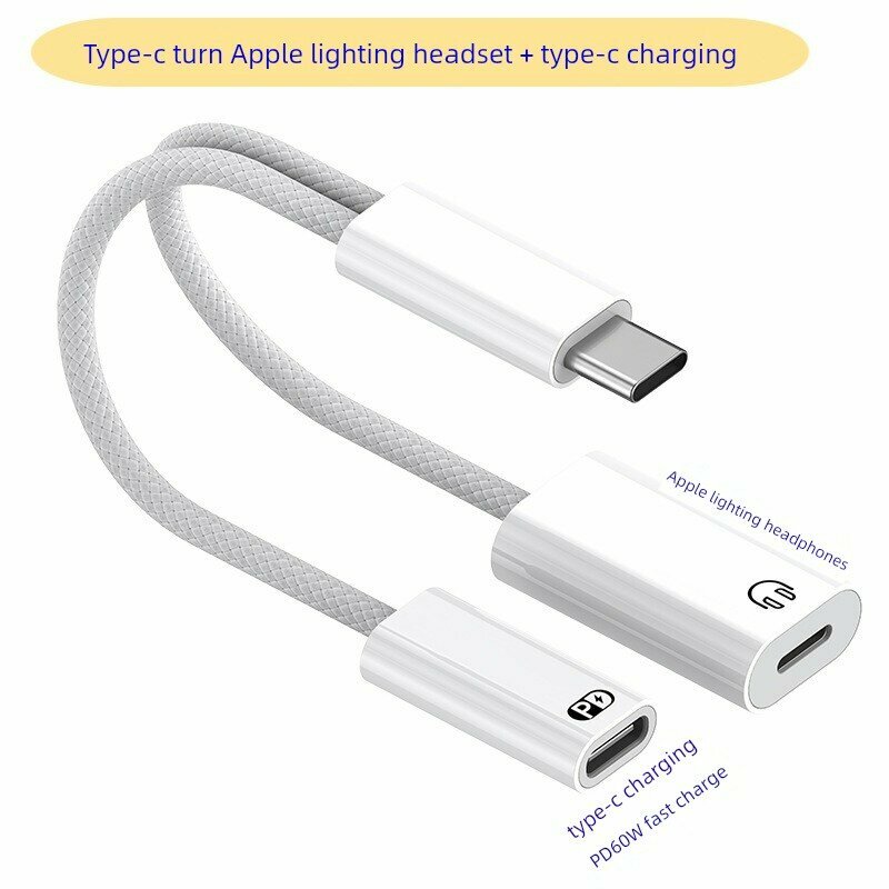 Сертифицированный по MFI переходник Lightning в Type-C для iPhone 15 Pro с поддержкой аудио и зарядки: зарядка,