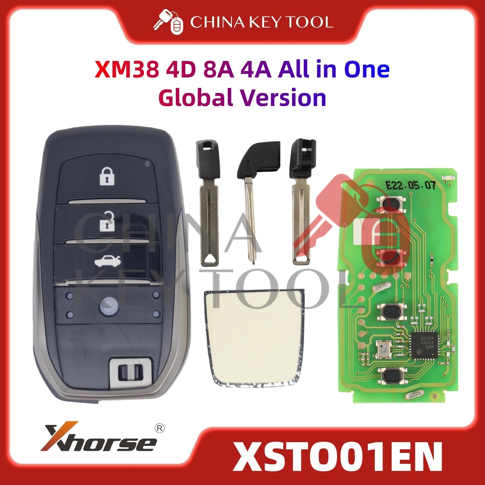 1 шт. Xhorse XSTO01EN глобальная версия для Toyota XM38 Smart Key 4D 8A 4A «все 3B Sedan DOUBLE SIDE