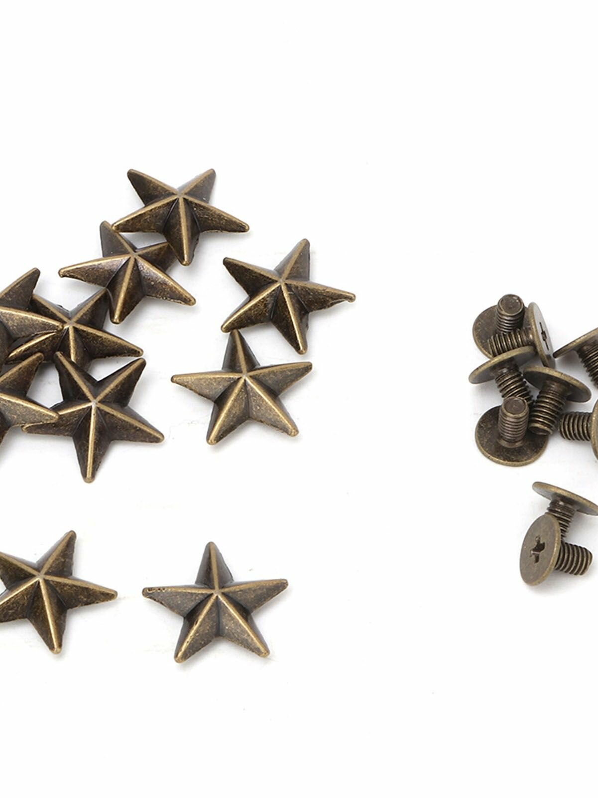 Аксессуары для одежды с заклепками в виде пятиконечной звезды своими руками с винтами (1 упаковка из 10 штук) (выпуклая бронза 14 мм)