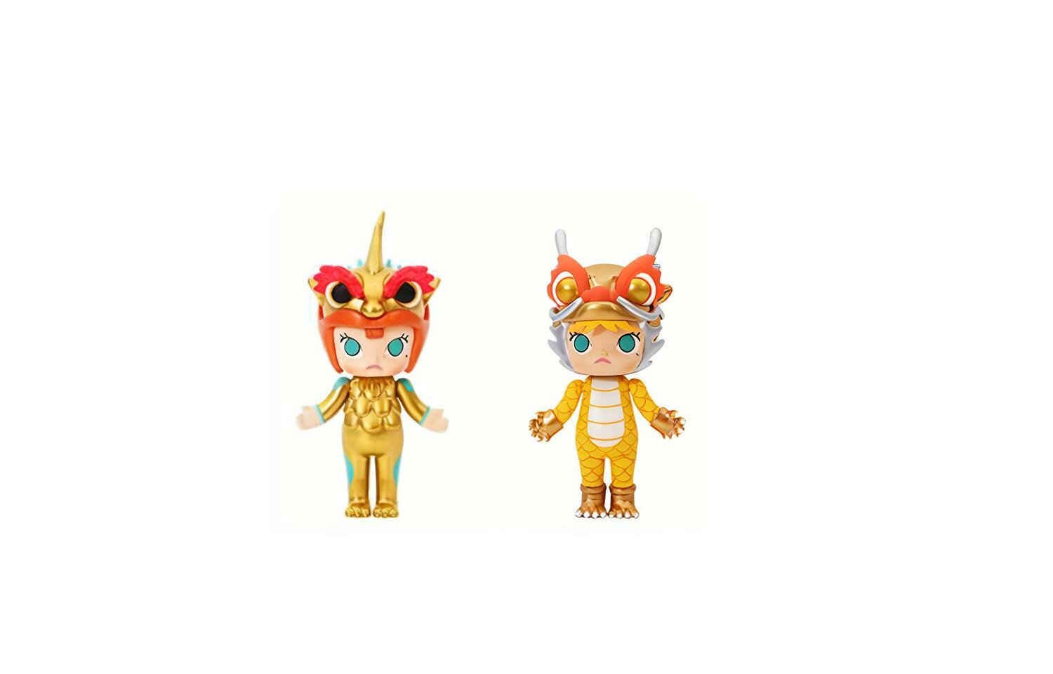 Коллекционные фигурки унисекс POP MART Molly Imperial Beasts, оттенок Confirmed-Leaping Hare+Golden Dragon (Open)