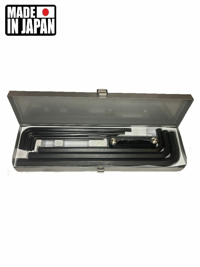 Сделано в Японии набор профессиональных шестигранных ключей в металлическом ящике EIGHT 014-S2 Головки HEX