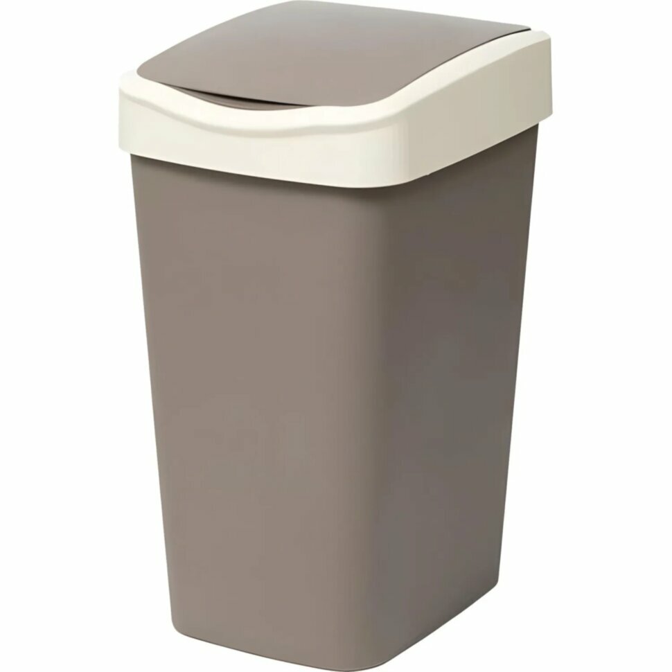 Ведро мусорное пластик с подв. крышкой Tandem 20л(шоколад/слон. кость)_842022, 2417365