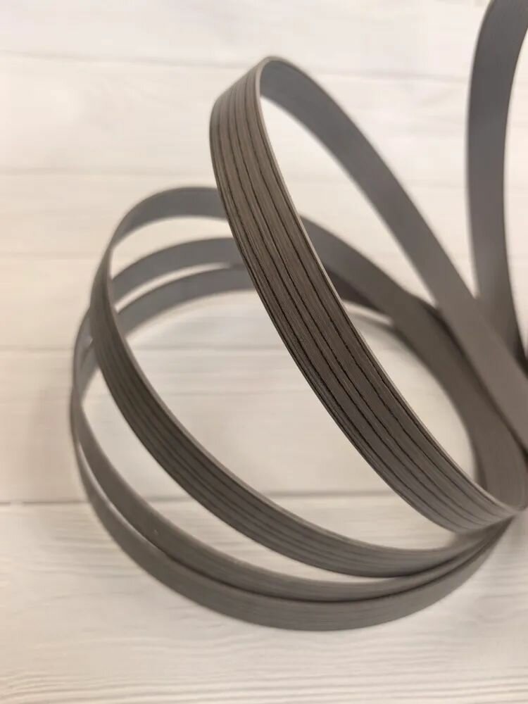 Кромка ПВХ мебельная без клея, размер 1х19мм, намотка 5м, цвет Лиственница темная 8212