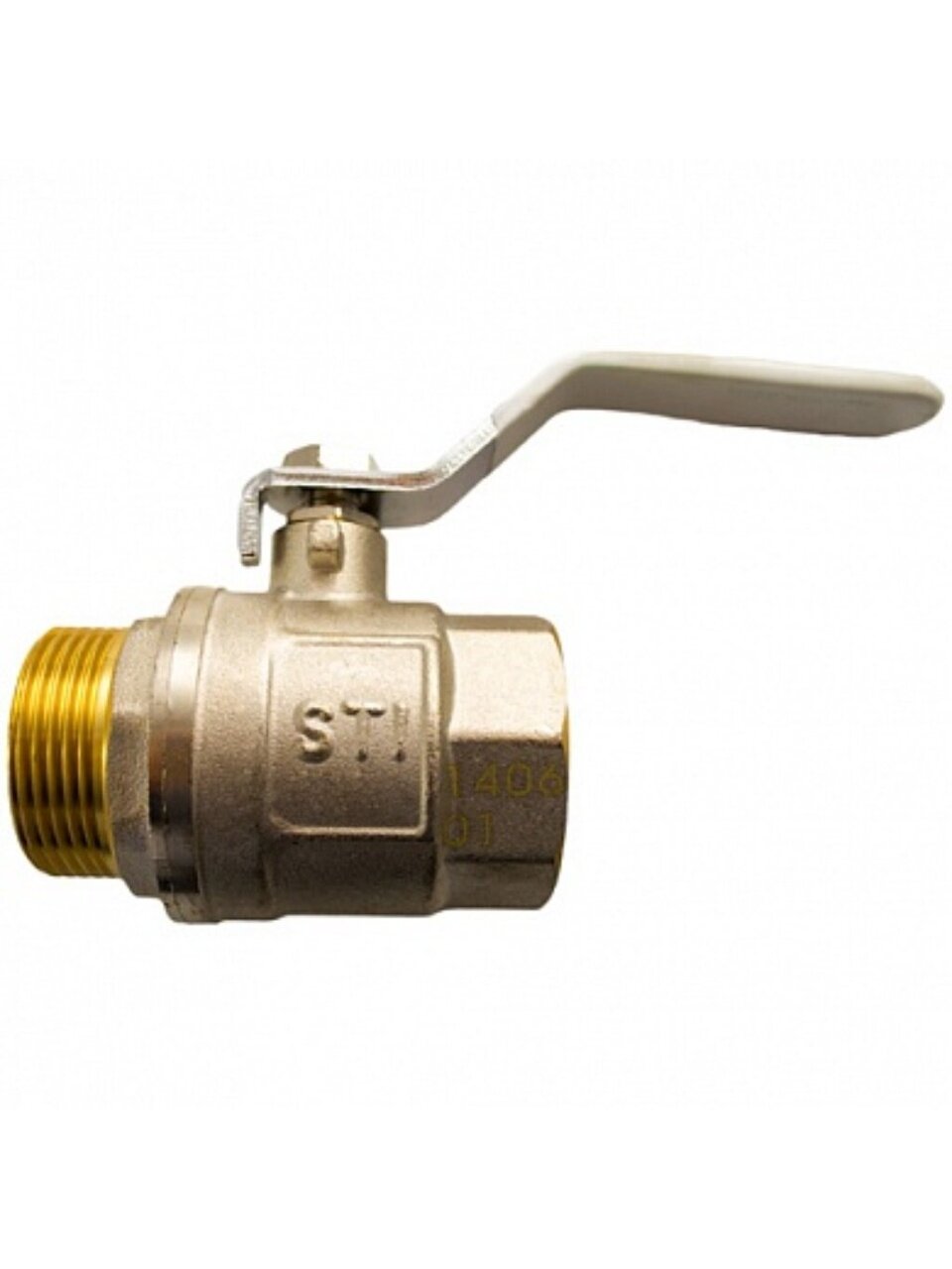 Кран шаровой STI 1"1/4 г-ш, ручка, никель, для воды