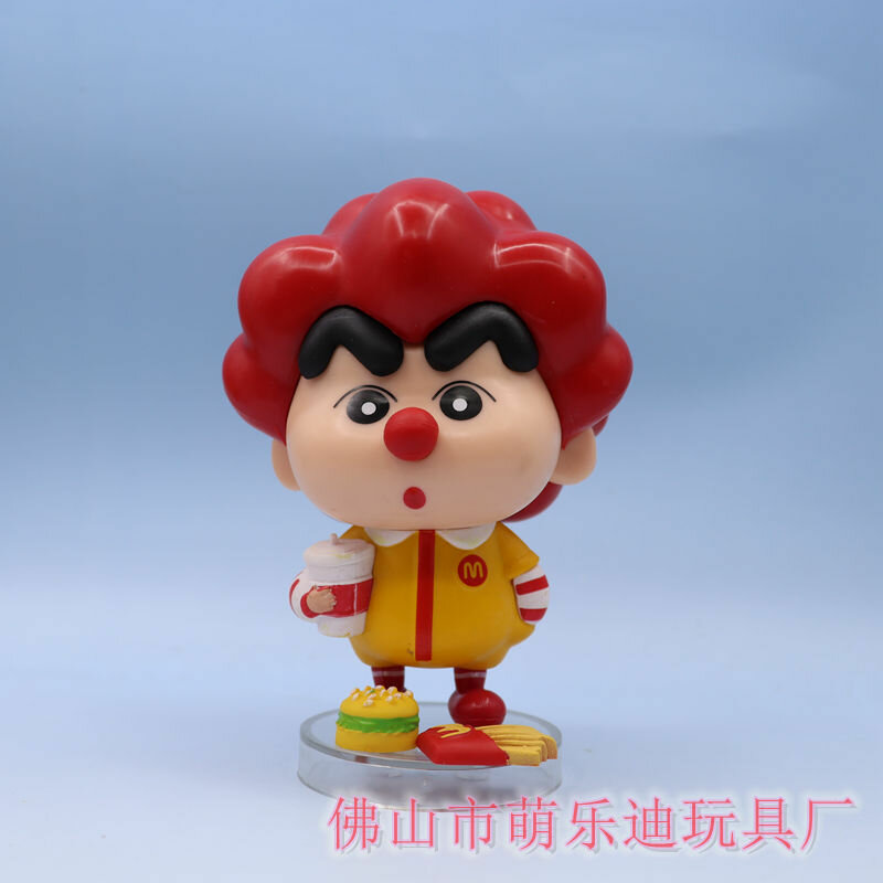 Чиби-версия клоуна Шин-чана из McDonald's и KFC, офисная фигурка, украшение для автомобиля, кукла Нохары Шин-чан, помощницы в офисе.