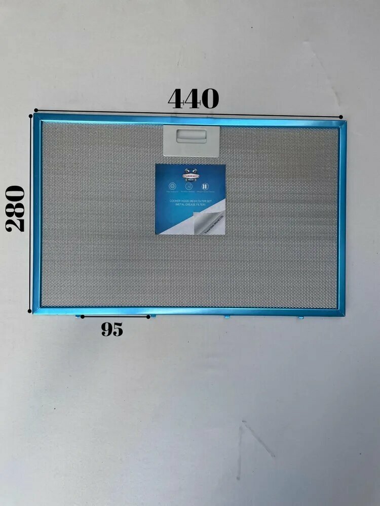 2 шт. 440x280 мм. Выхлопной фильтр, совместимый с Teka 81455031 - 9198810134, Масляный фильтр для вытяжного вентилятора, 44x28 CM.