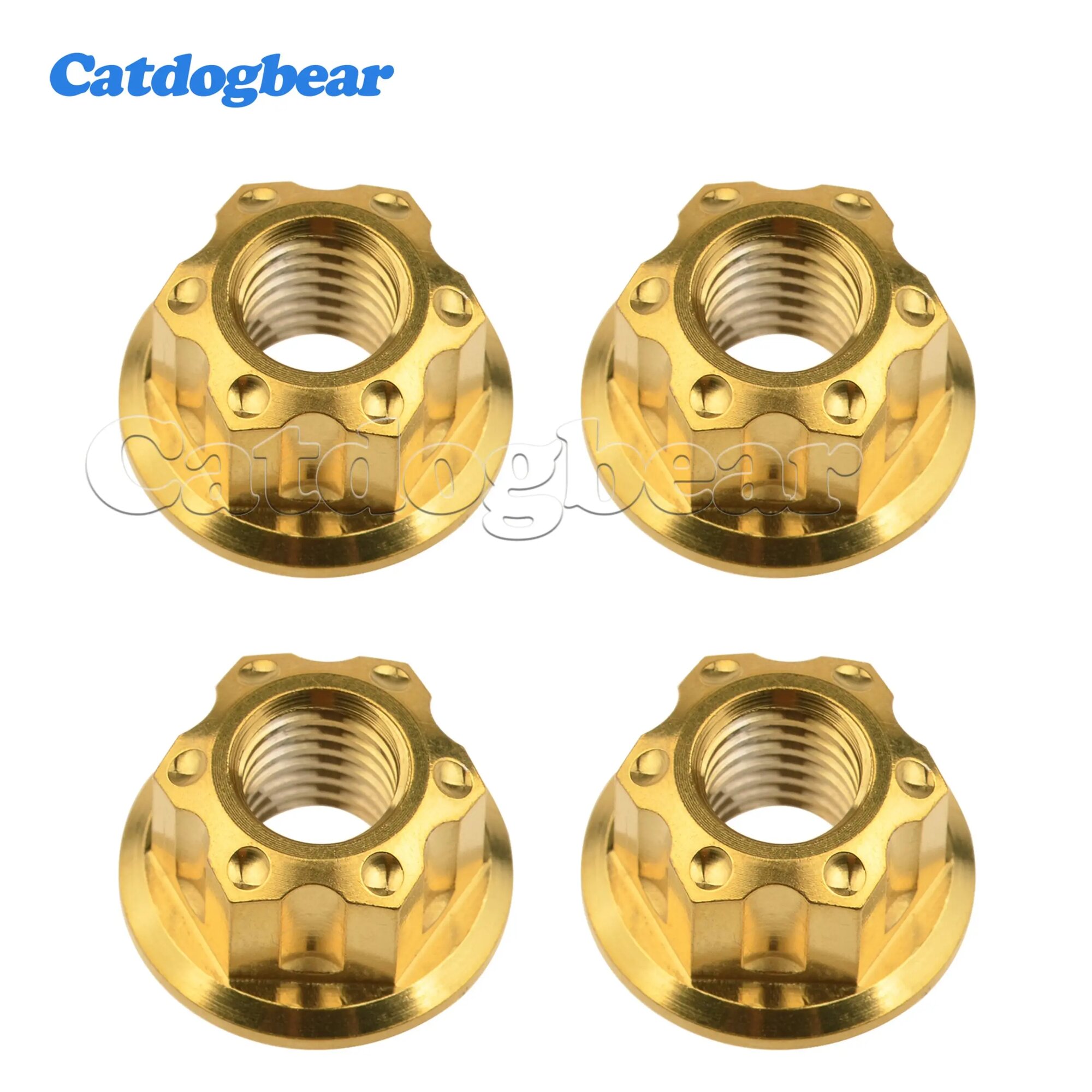 CATDOGBEAR Титановые гайки Torx для мотоцикла 4 шт. M10 1.25 Pitch, Gold