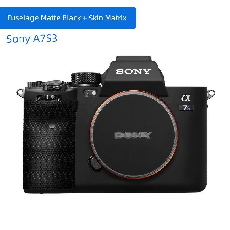 Защитная пленка для корпуса камеры Sony A7S3 с матричным узором матового черного, 3M клей, полное покрытие для Sony