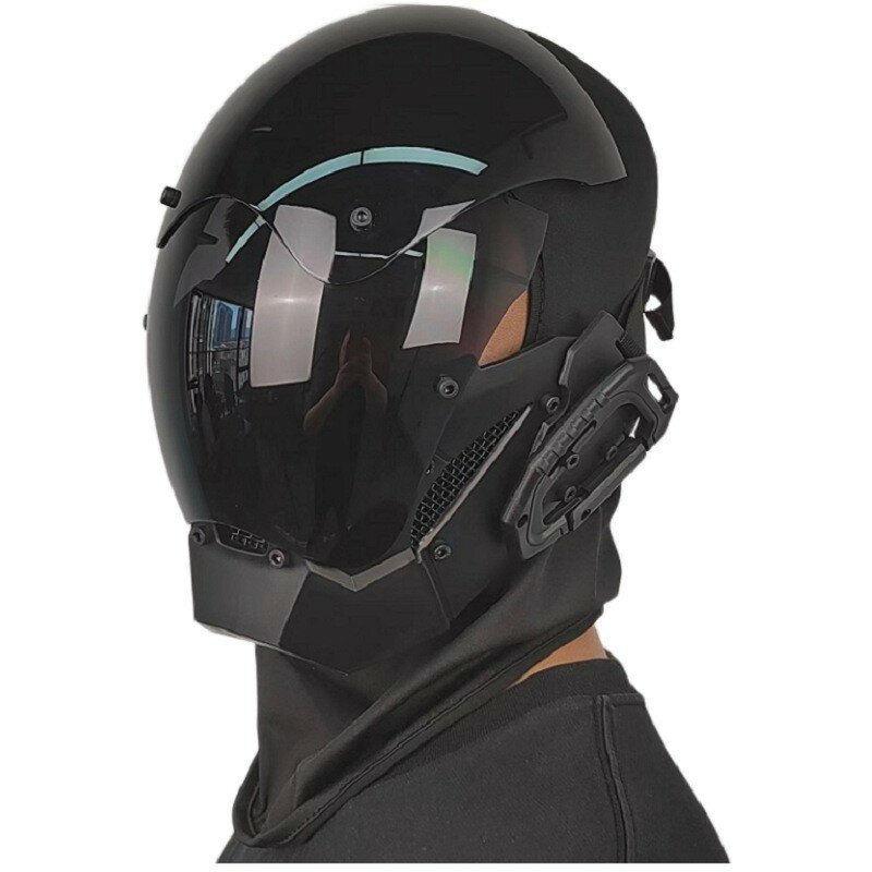 Киберпанк маска, шлем хищника, мужская меха, светящаяся маска на все лицо, тактическая маска, прямые продажи от производителя