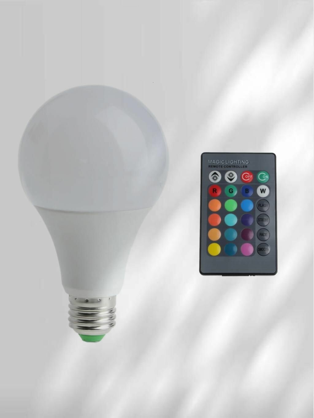 Светодиодная лампа E27 RGB 20 Вт с пультом управления