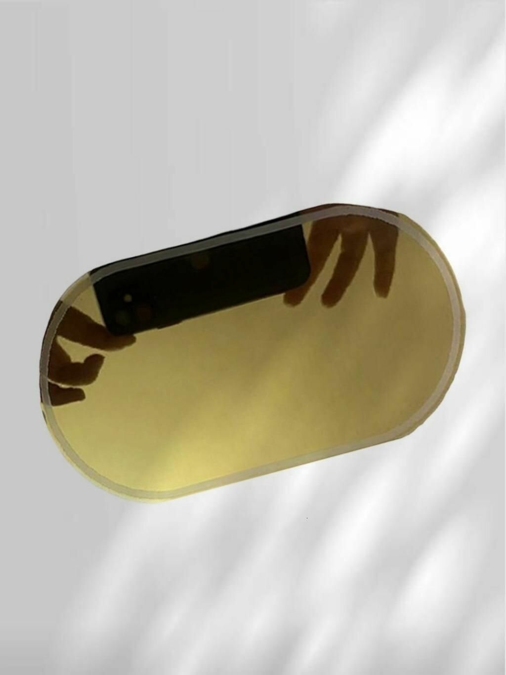 Зеркало из нержавеющей стали для крепления на козырек автомобиля, - Овальный маленький золотой