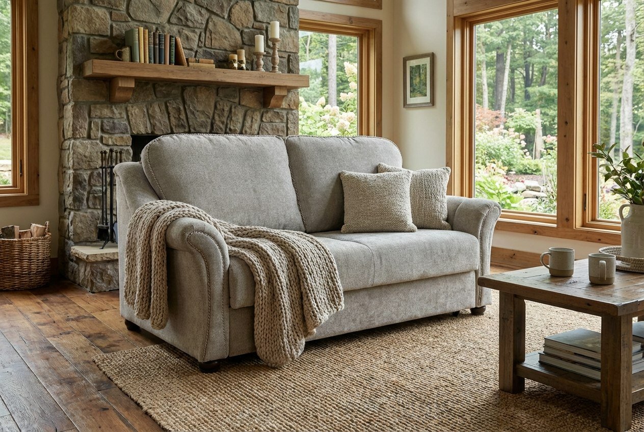 Диван-кровать Бустер Гарден, высокая спинка, мягкий, удобный, красивый, классический, антивандальная ткань, песочный цвет.