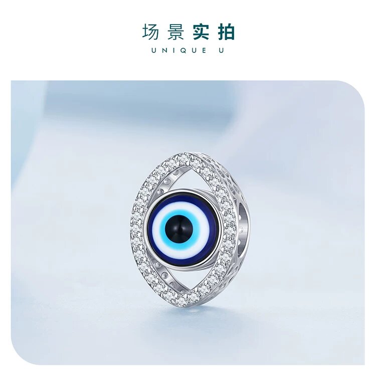 Оригинальные бусины из стерлингового серебра, синие ловцы снов, свободные бусины, бусины с глазом Фатимы, бусины в форме сердца для DIY браслета