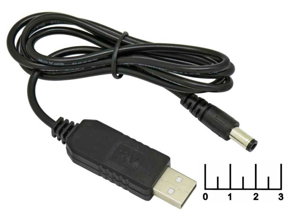 Преобразователь DC/DC вход 5V/выход 12V USB (повышающий) (5.5*2.5)