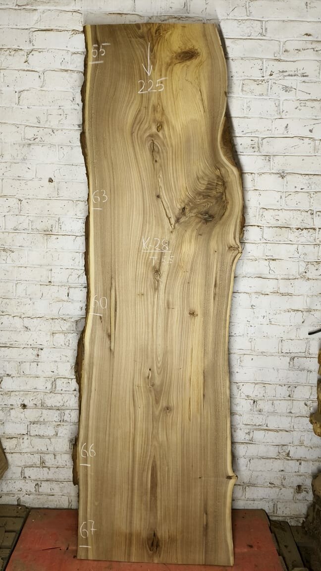 Слэб дерева Карагач К28, 225*67*5.5, выровнен в плоскости, влажность 8-10%