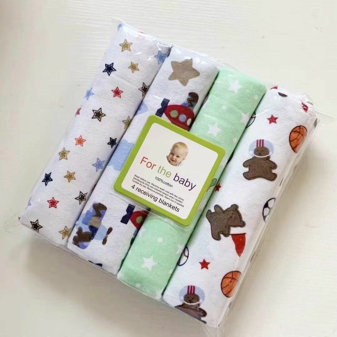 Bammer Пеленка для малышей 80 x 110 см, Фланель, Хлопок, 4 шт